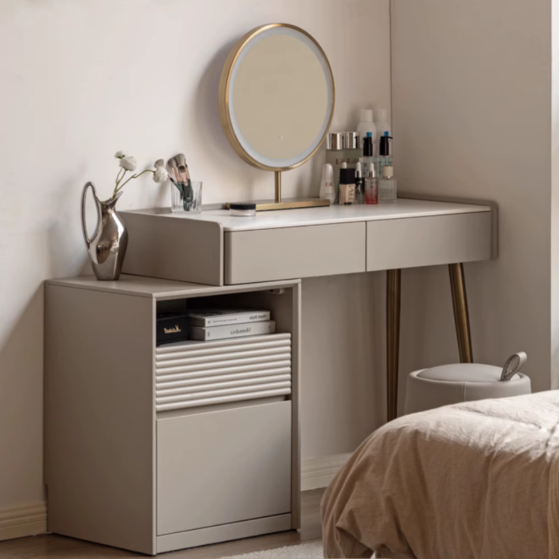 Solid Wood Light Luxury Slate Telescopic Dressing Table - Buy Solid ...