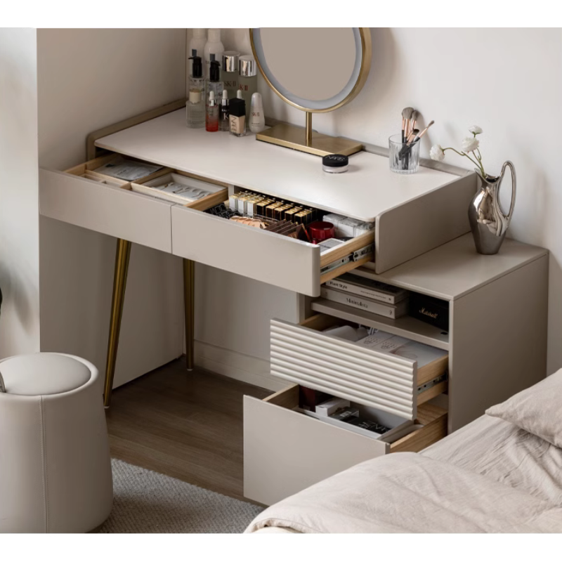 Solid Wood Light Luxury Slate Telescopic Dressing Table - Buy Solid ...